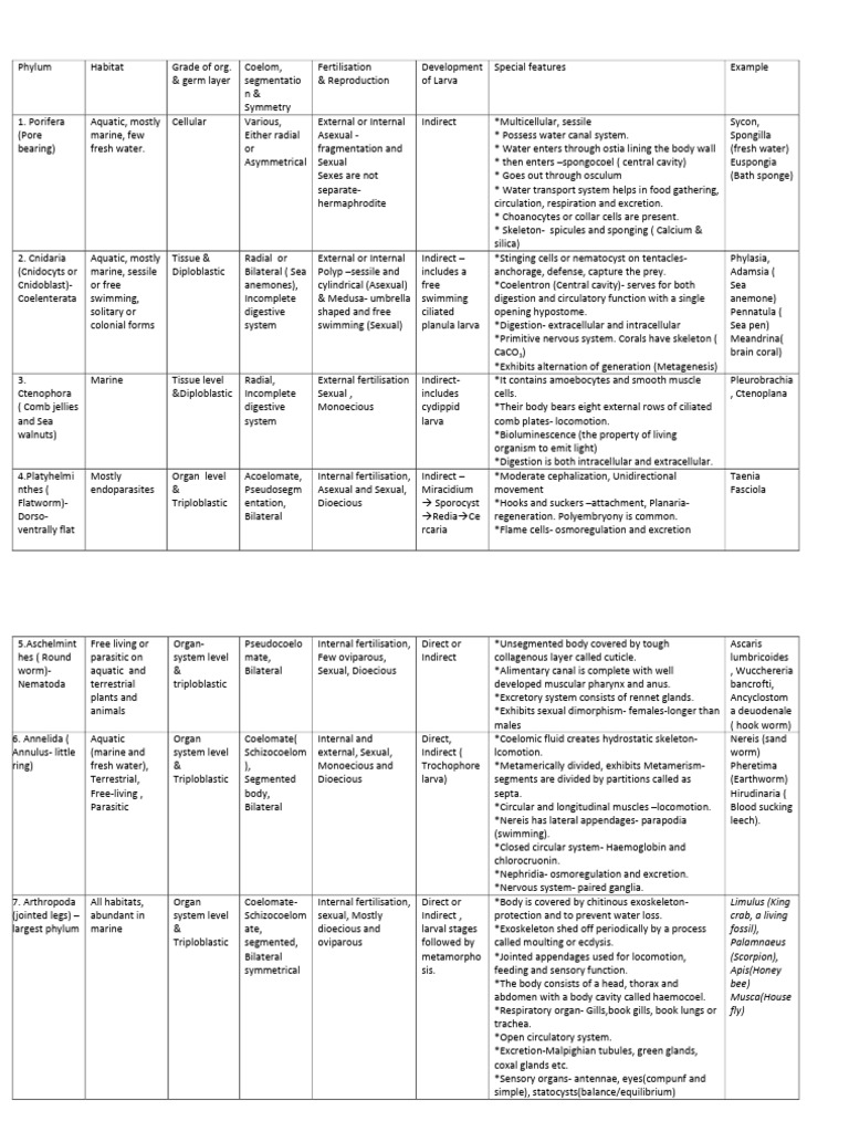 STD XI Bio CH 4 Animal Kingdom - New | PDF | Mollusca | Fish