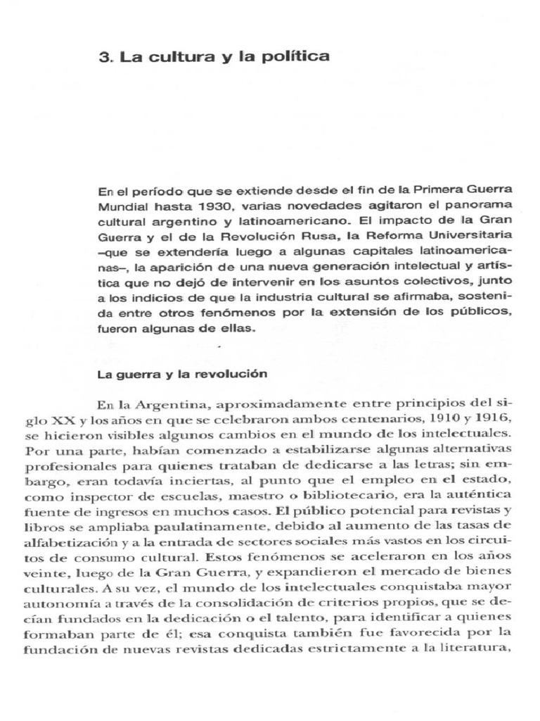 Cattaruzza Alejandro - Cap 3 La Cultura y La Politica | PDF