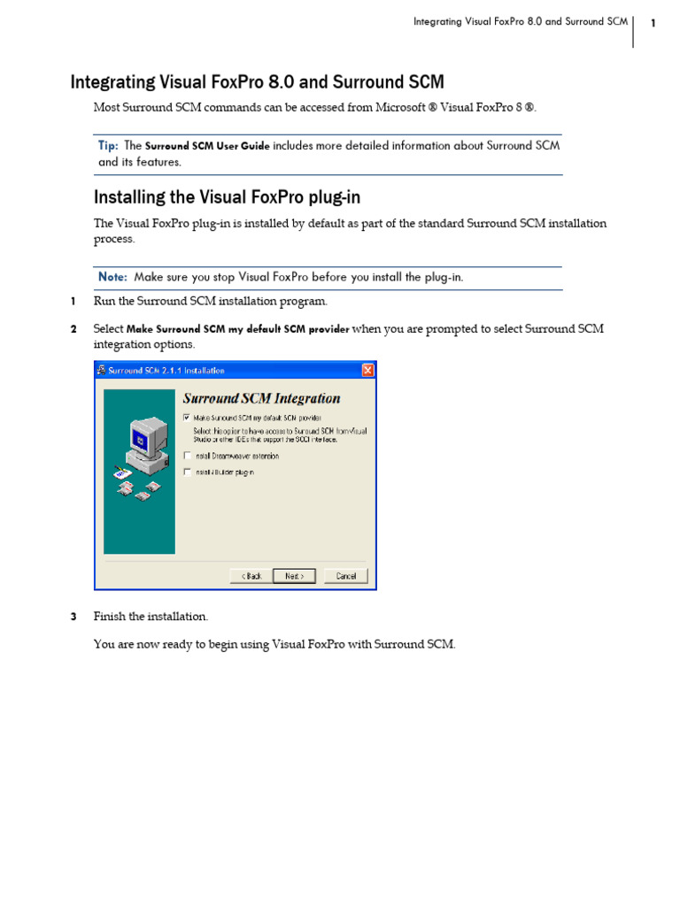 Visual FoxPro 8.0 and Surround SCM Integration | PDF | Version Control ...
