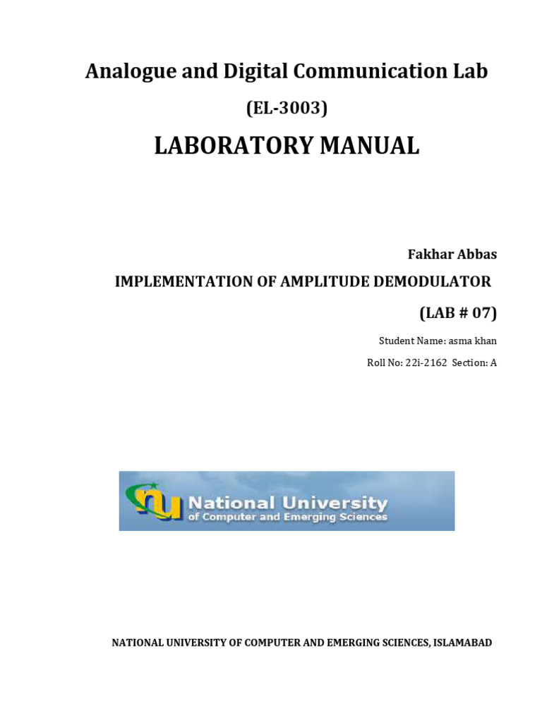 ADC_lab_07_2024_AM_Demodulation_Hardware | PDF | Detector (Radio) | Modulation