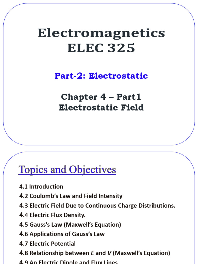 Chapter4 Electrostatics Part1 | PDF | Electrostatics | Physics