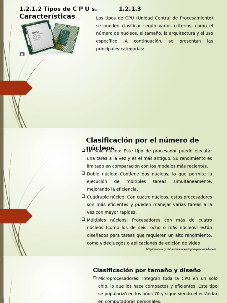 Tipos de CPU: Clasificación y Características | PDF | Microprocesador ...