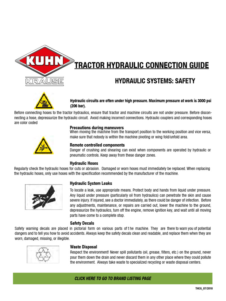 Tractor Hydraulic Connection Safety Guide | PDF | Tractor ...