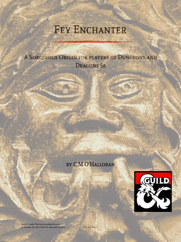 Sorcerous Origin - Fey Enchanter | PDF | Fairies | Dungeons & Dragons