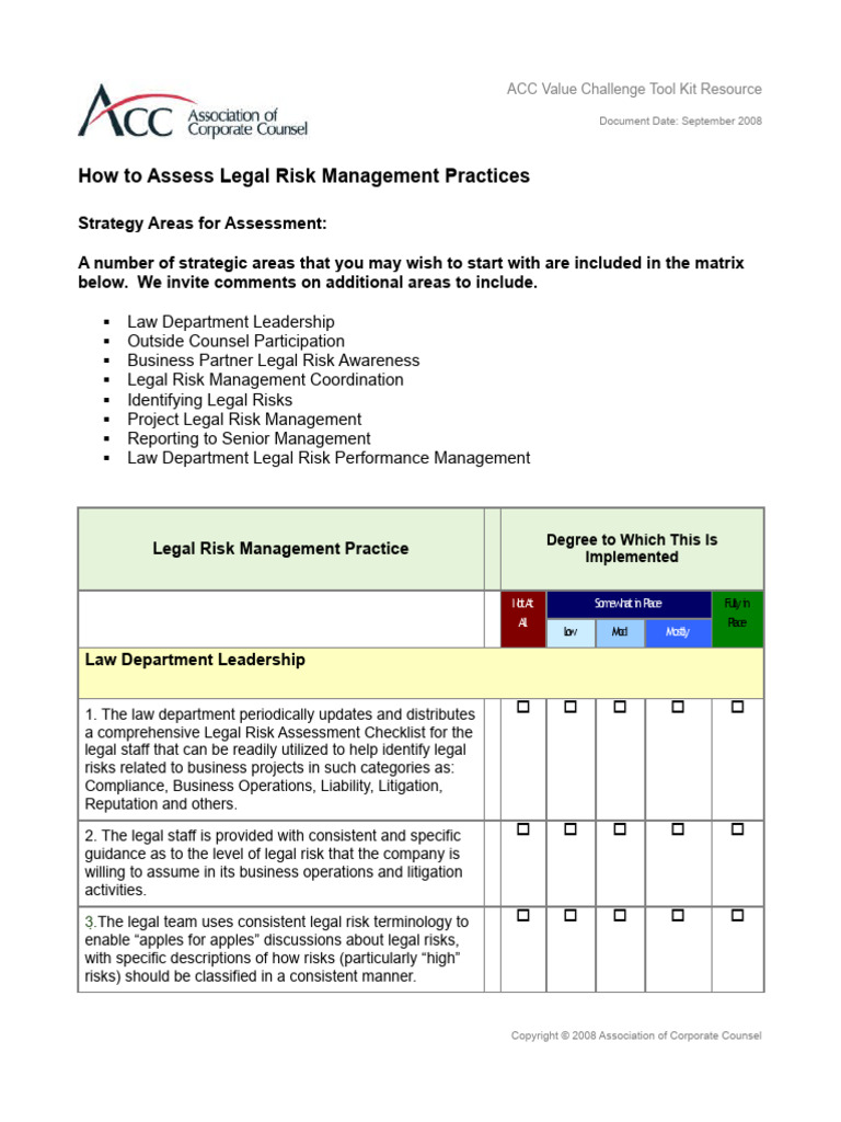 How to assess legal risk - artigo | PDF | Risk Management | Risk
