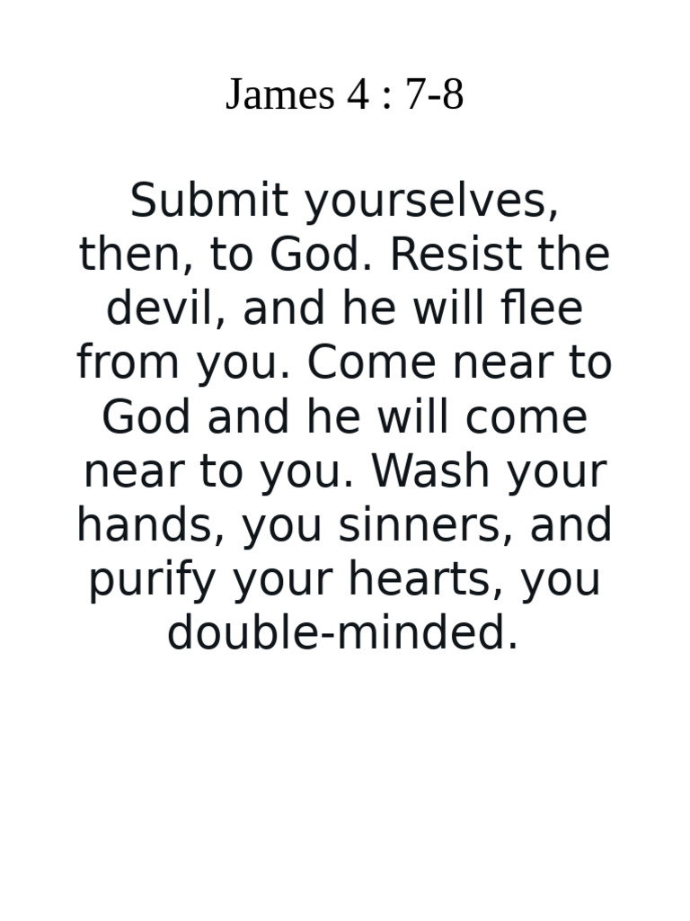 James 4 - 7-8 Submit Yourselves To The Lord | PDF | Religion & Spirituality