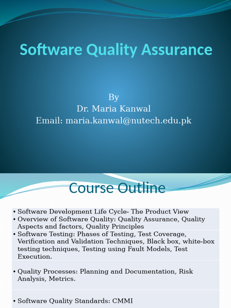 Sqa Lecture 1 Pdf Software Bug Software Testing