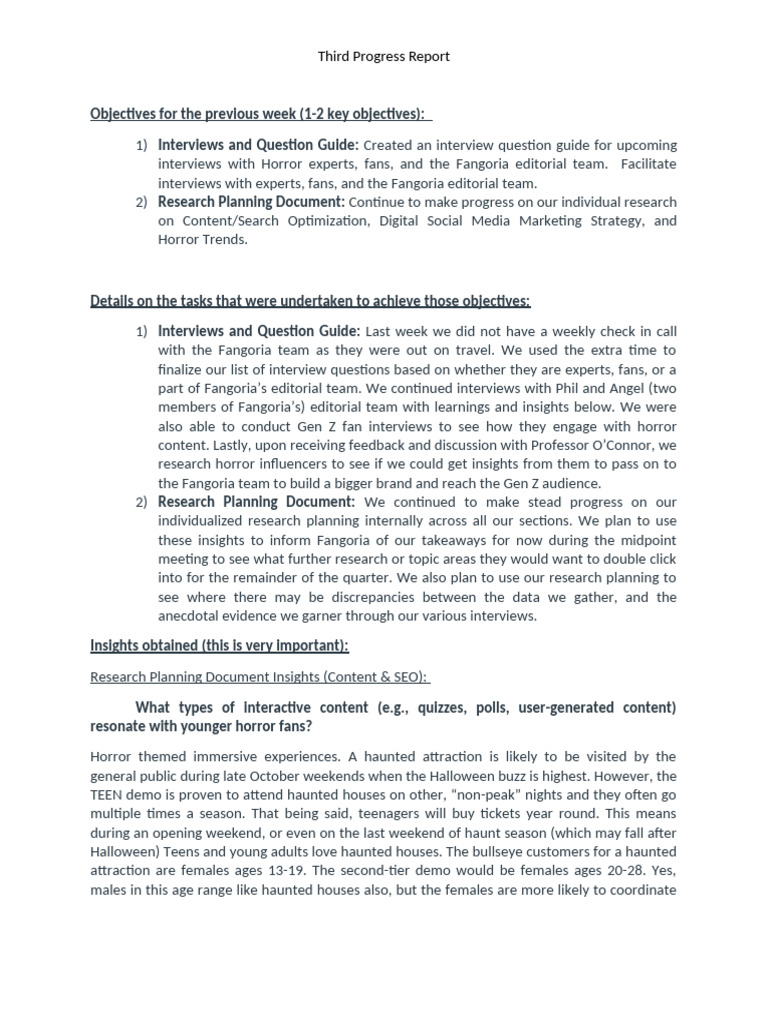 Third Progress Report | PDF | Social Media | Popular Culture & Media ...
