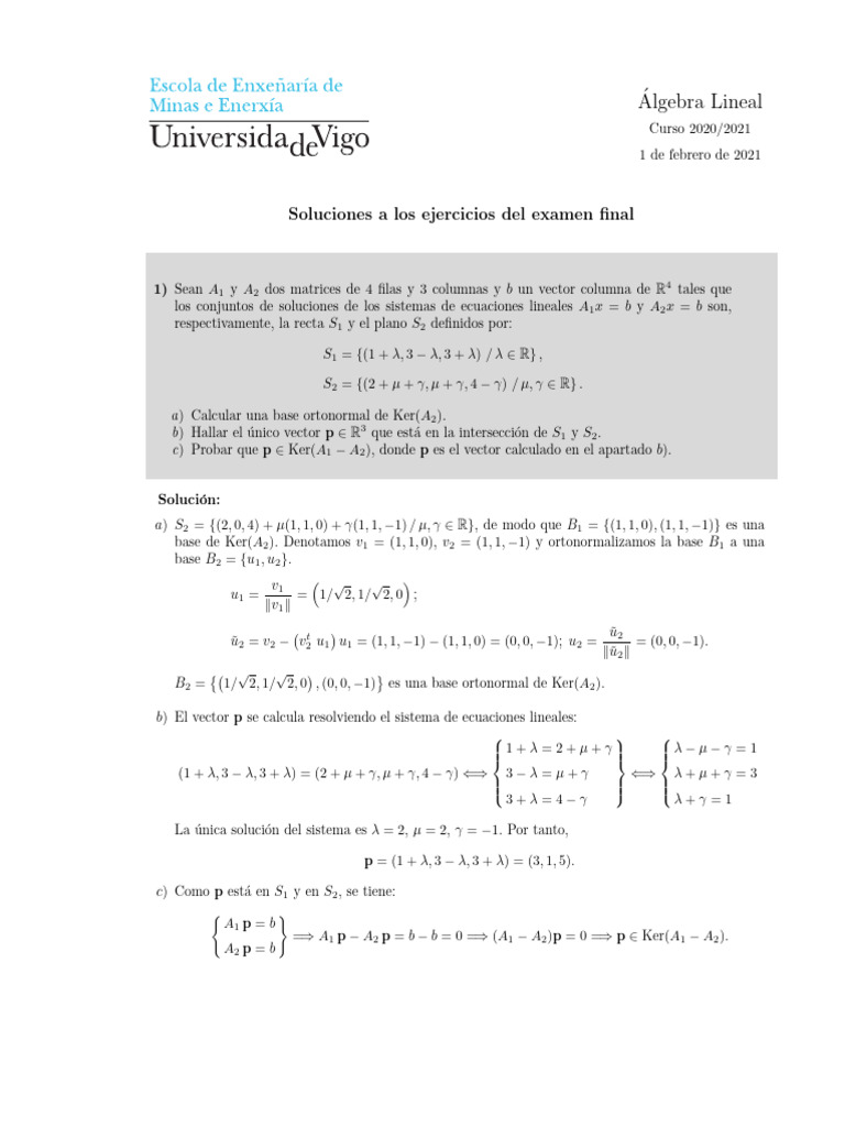 feb-2021-sol | PDF | Matriz (Matemáticas) | Álgebra abstracta
