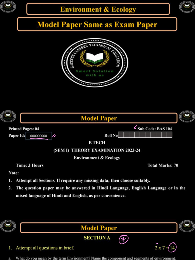 Evs Model Paper | PDF