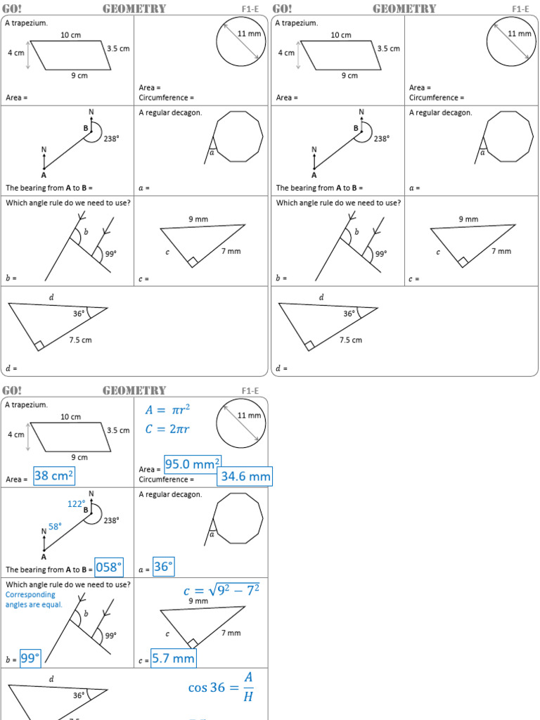 GCSE Geometry Foundation 1E A5 | PDF | Area | Classical Geometry