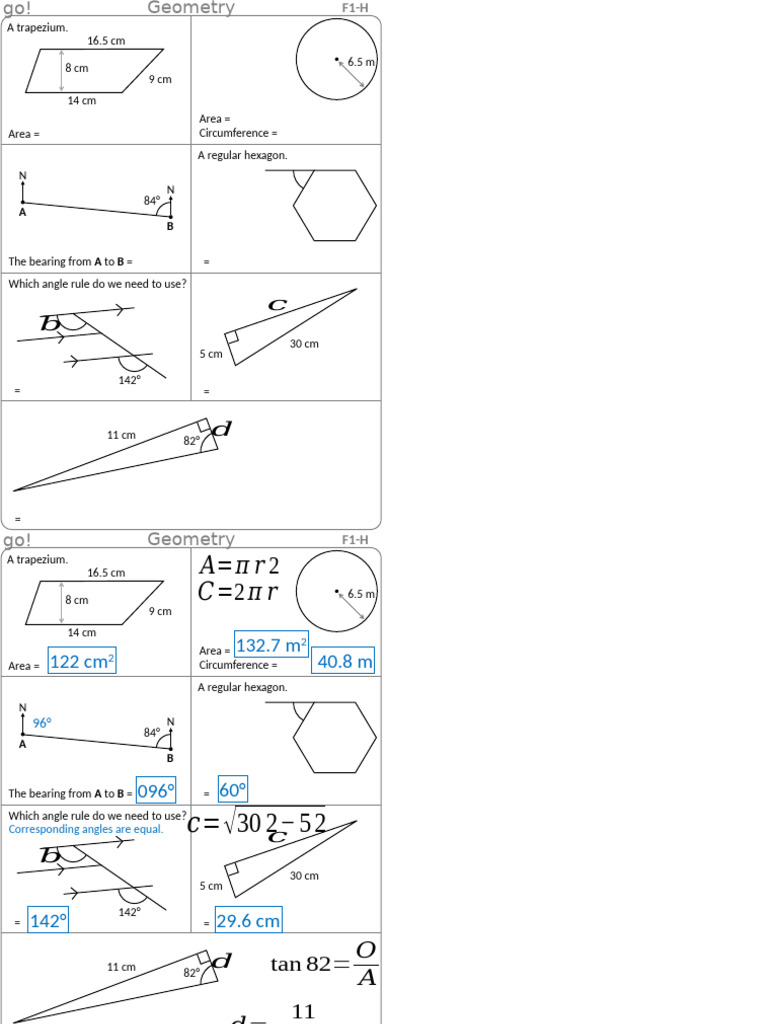 GCSE Geometry Foundation 1H | PDF | Area | Euclidean Plane Geometry