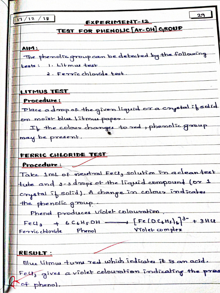 Organic Chem Class 12 Practicals | PDF