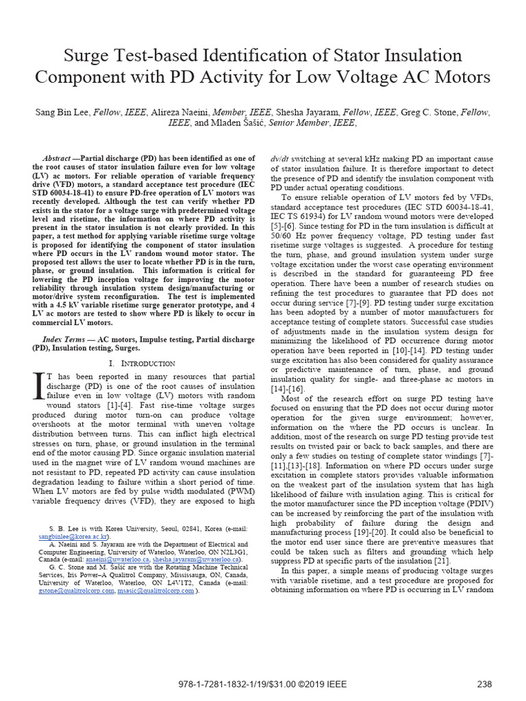 Paper - Surge Test-Based Identification of Stator Insulation Component ...