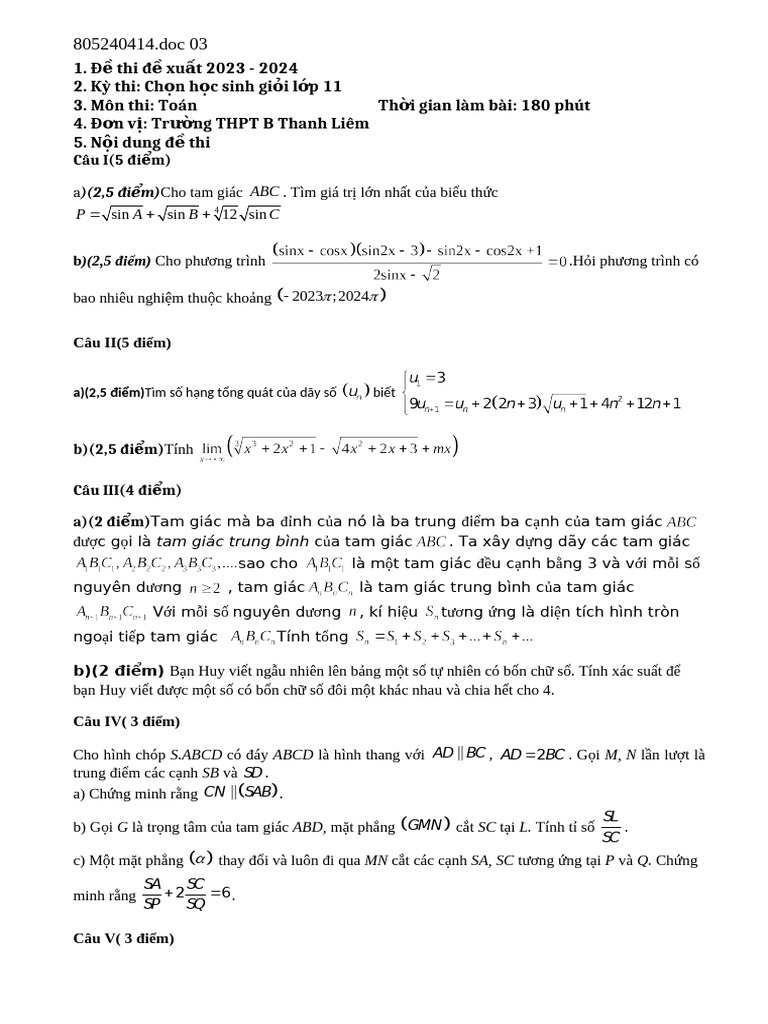 TLB_HSG11_TOÁN 01 | PDF