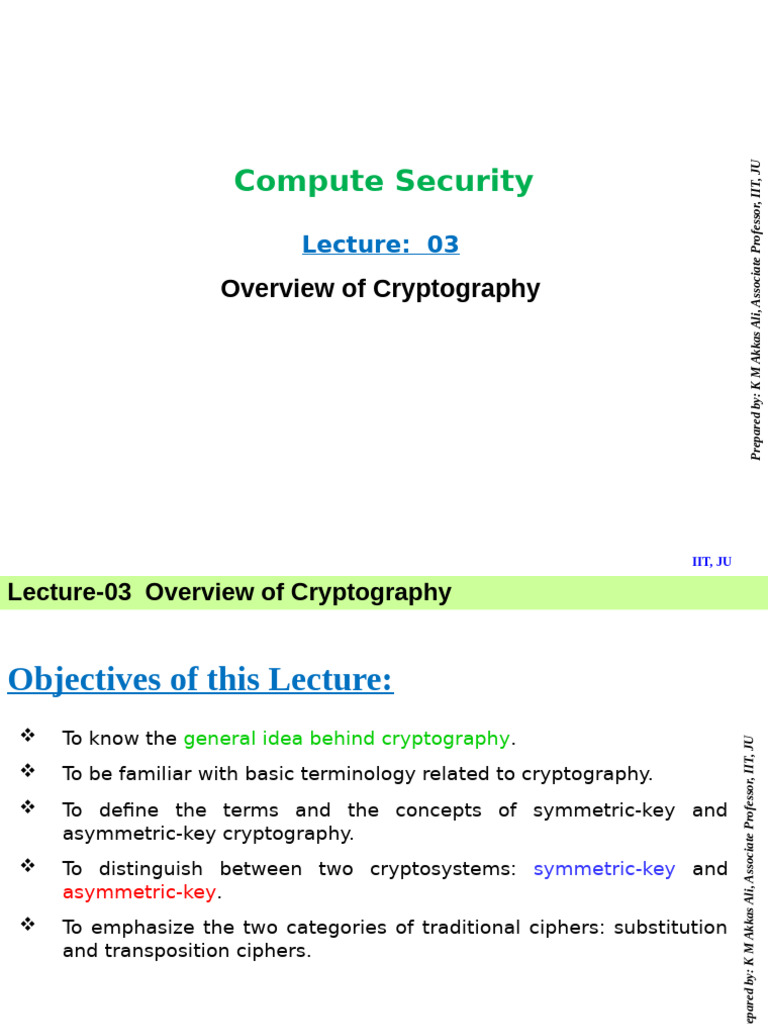 Overview of Cryptography Concepts | PDF | Public Key Cryptography | Cryptography