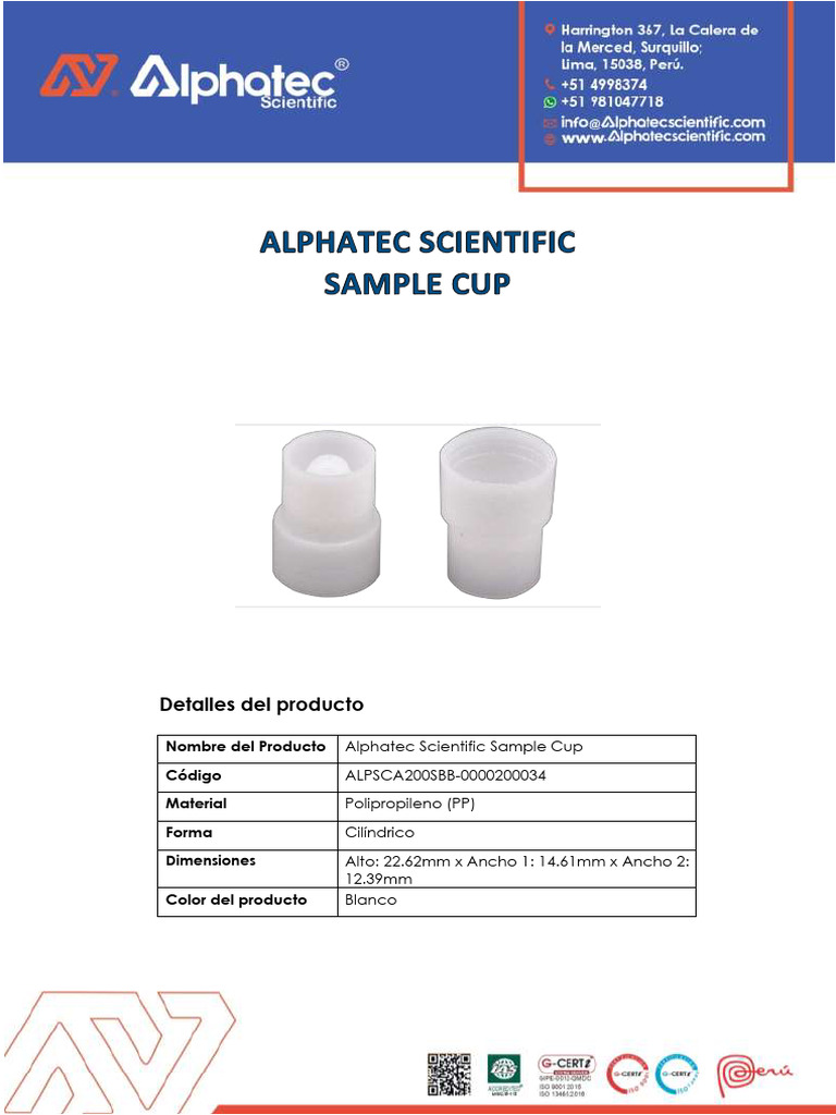 Sample Cup Ee - TT | PDF
