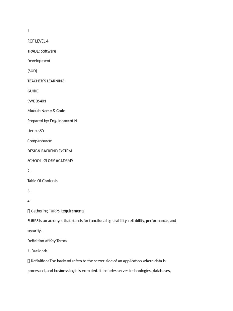 backend | PDF | Databases | World Wide Web