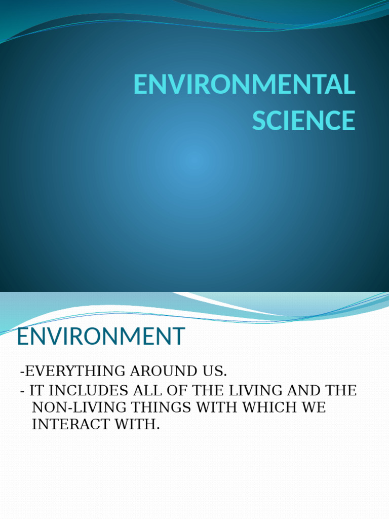 1 2 Environmental Problems Concepts and Principles in Ecology and ...