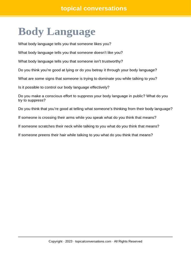 Body Language | PDF