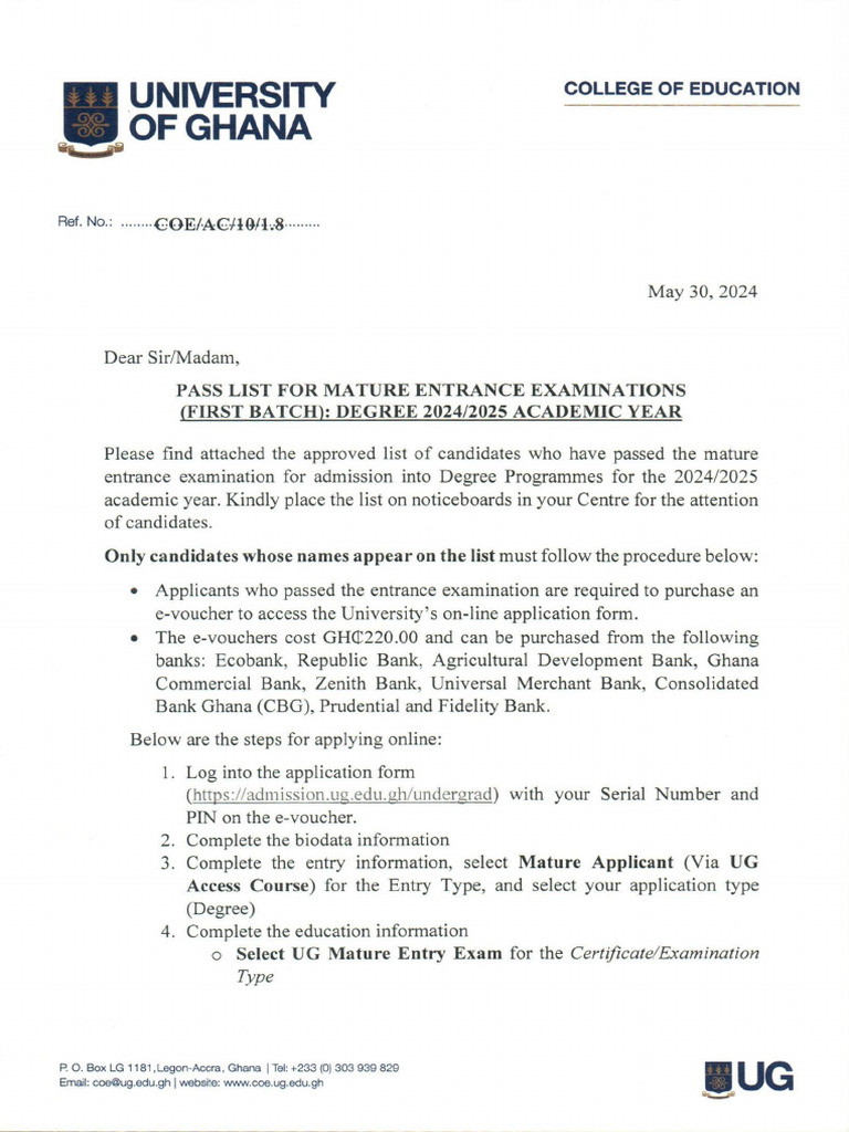 Degree Pass List For Mature Exams 2024 2025 First Batch | PDF