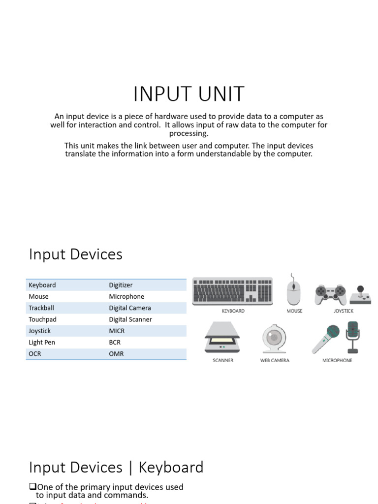 Input Unit | PDF | Computer Keyboard | Optical Character Recognition
