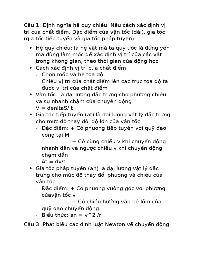 Lý thuyết vldc1 | PDF