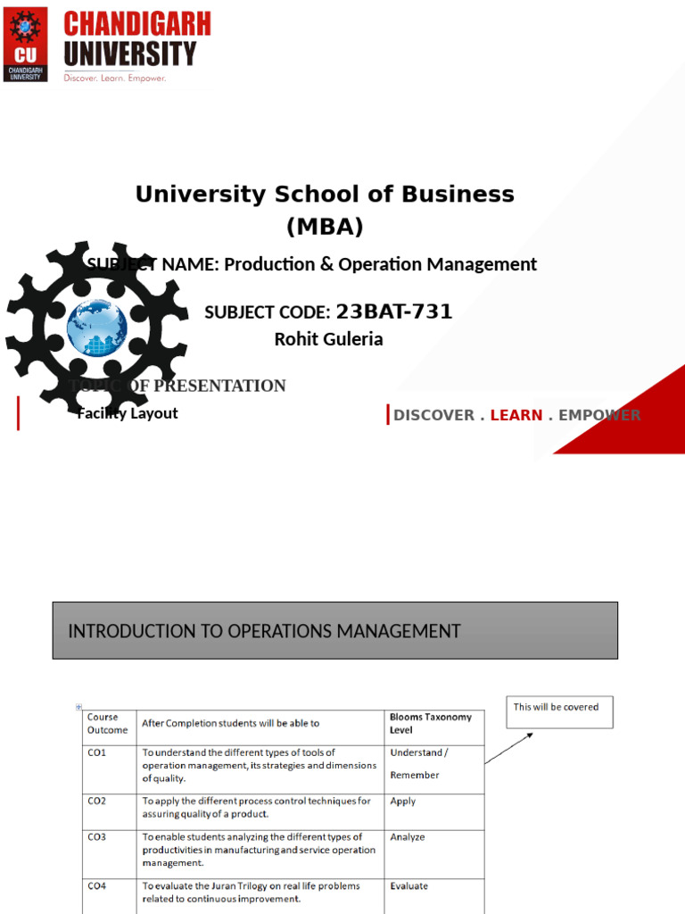 Facility Layout Lecture 2.7 | PDF | Business | Economies