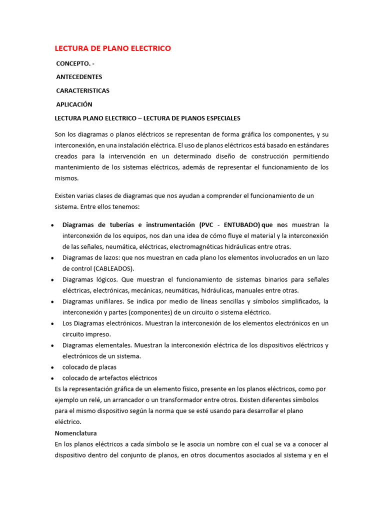 Tema 12-13 Lectura de Plano Electrico | PDF | Electrónica | Ingenieria Eléctrica
