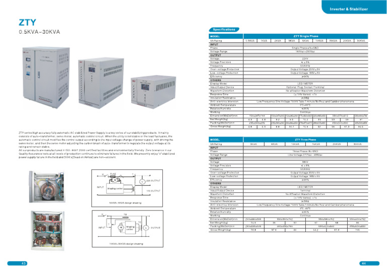 estabilizador servomotor ZTY | PDF