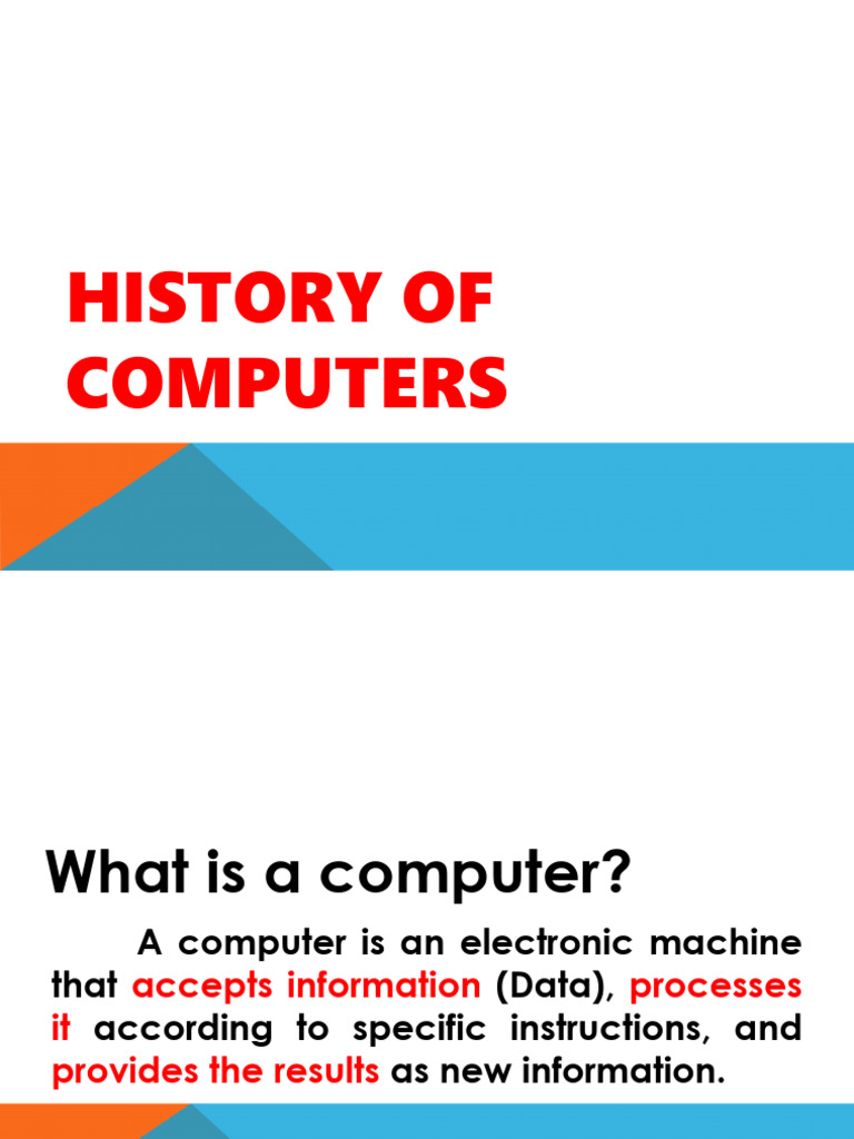 Week 2 History of Computers | PDF | Office Equipment | Computer Hardware