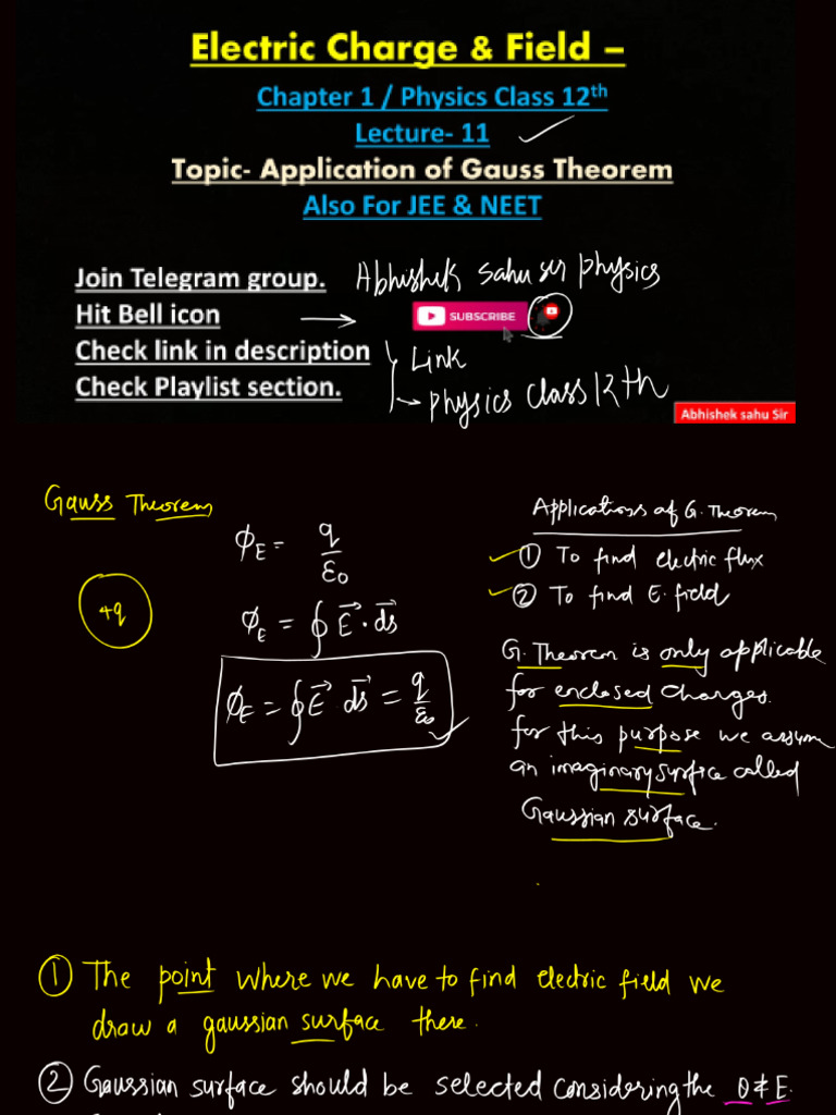 Lecture 11 Aplication of Gauss Theorem | PDF
