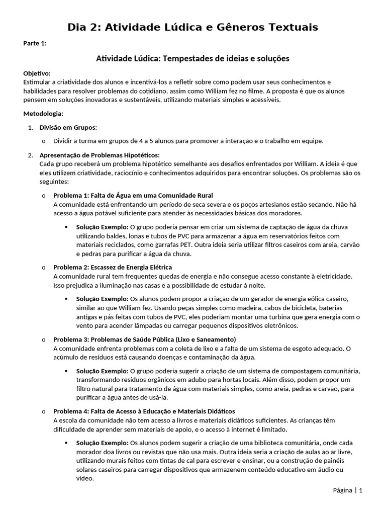 Tempestade de Ideias - O Menino Que Descobriu o Vento. | PDF ...