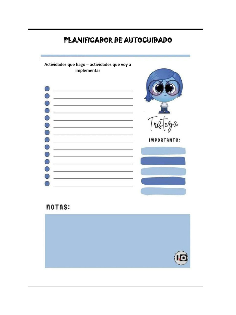 Planificador de autocuidado | PDF