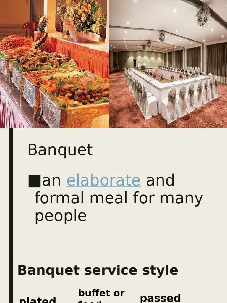 LO2 Typesofbanquetstyleandservices | PDF | Buffet | Tableware