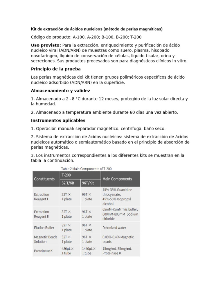 Nucleic Acid Extraction Kit Zybio | PDF | Reacción en cadena de la ...