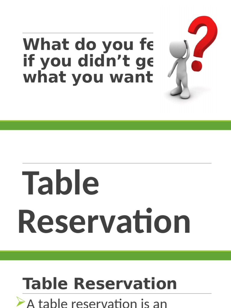 Table Reservation PPTX 1 | PDF | Foodservice | Restaurants