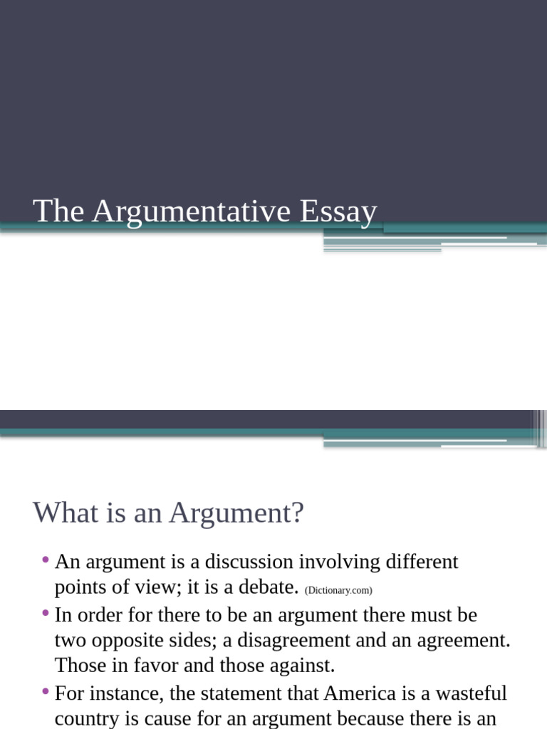 The Argumentative Essay | PDF | Essays | Waste