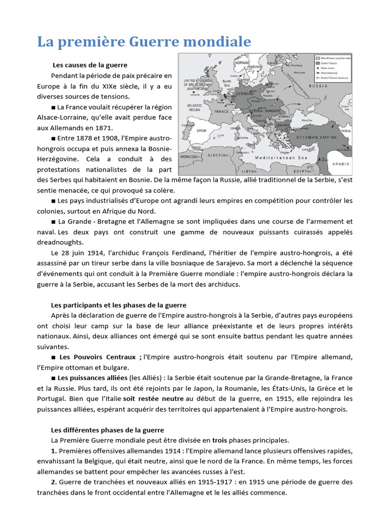 Causes et conséquences de la guerre | PDF | Première guerre mondiale ...