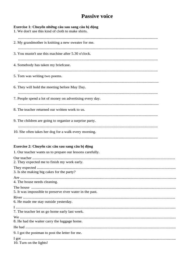 Passive Voice Test Ha Anh | PDF