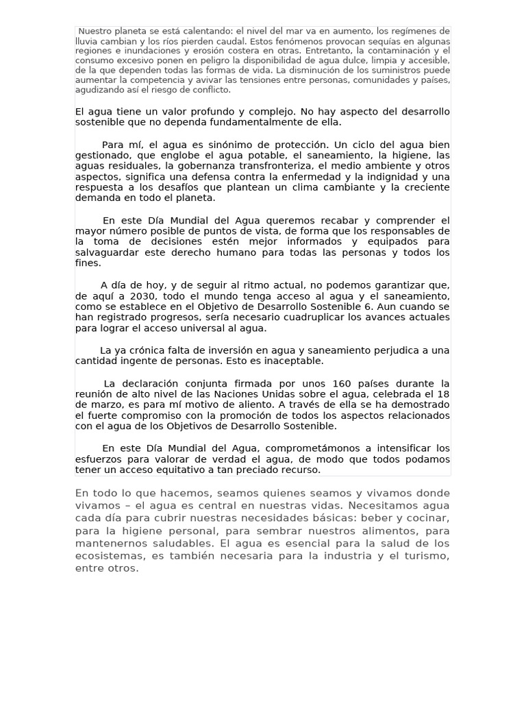 Crisis del Agua y Desarrollo Sostenible | PDF | Agua | Desarrollo ...
