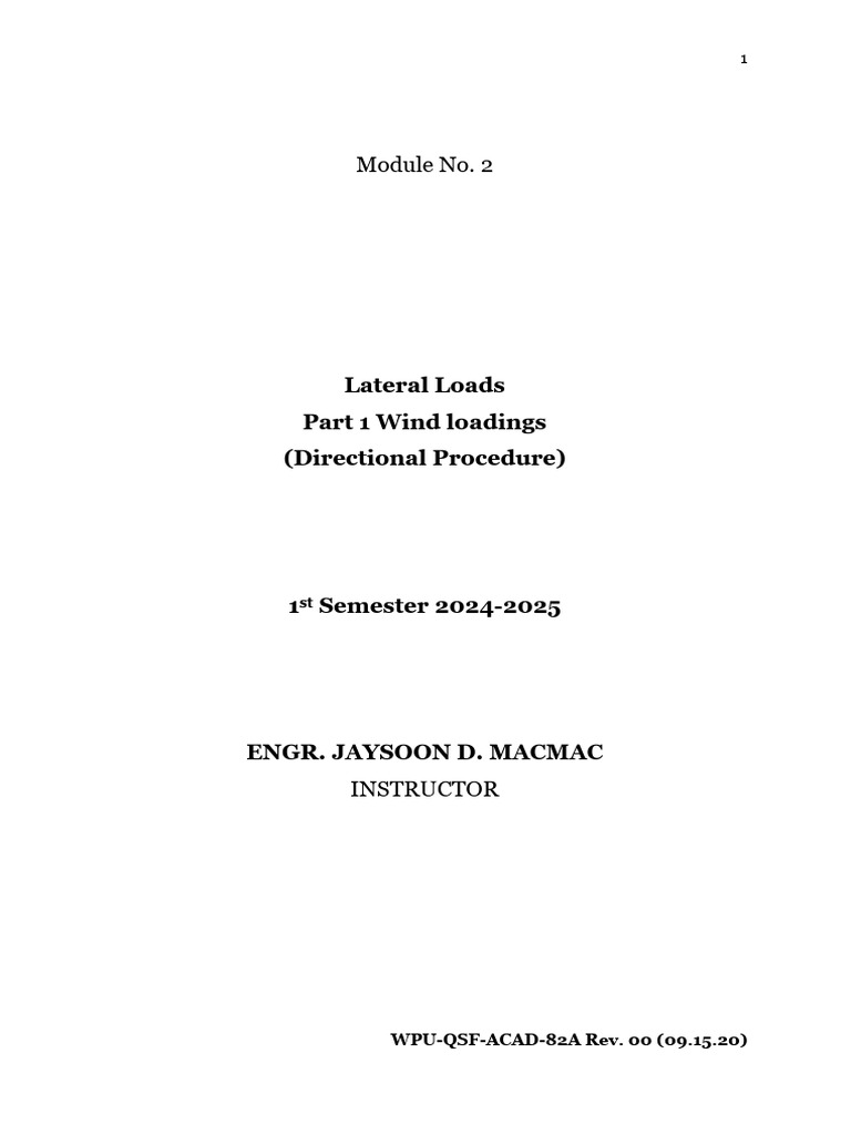 Design of Steel Structures and RCD Chapter 2 - Wind Loads Part 1-Directional Procedure | PDF ...