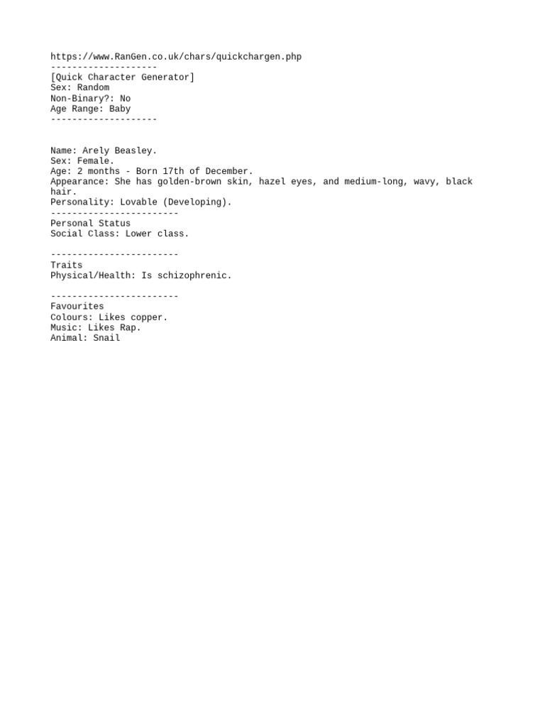 RanGen - Quick Character Generator - Oct 16, 2024, 10 - 42 AM | PDF