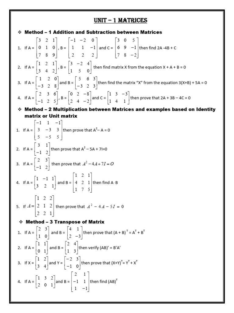 Important examples for 1st mid term exam | PDF | Matrix (Mathematics) | Functions And Mappings