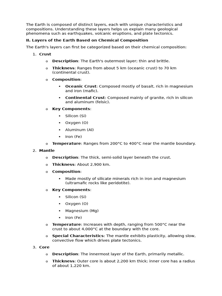 Lectures Notes Layers of The Earth V2 | PDF | Earth | Plate Tectonics
