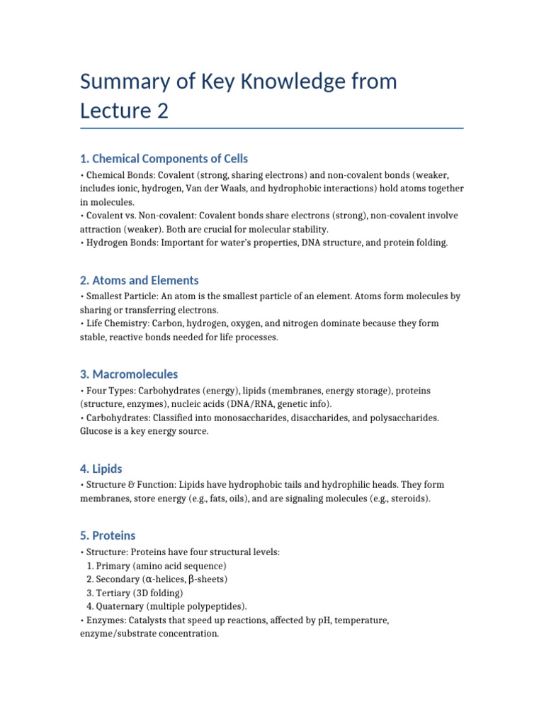 Lecture 2_Summary | PDF