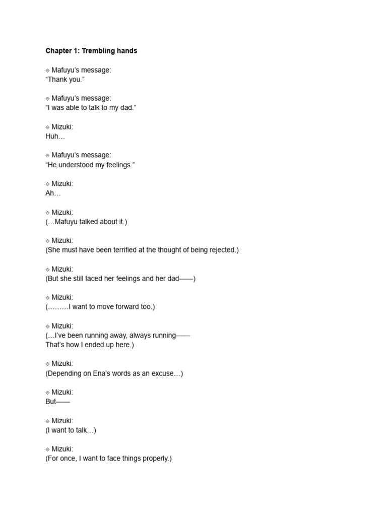 Mizu5 Story Translation | PDF