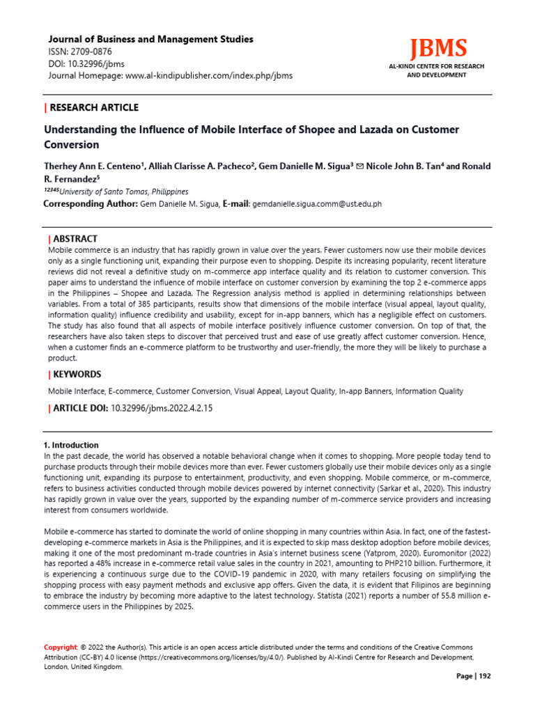 Understanding The Influence of Mobile Interface of Shopee and Lazada On ...