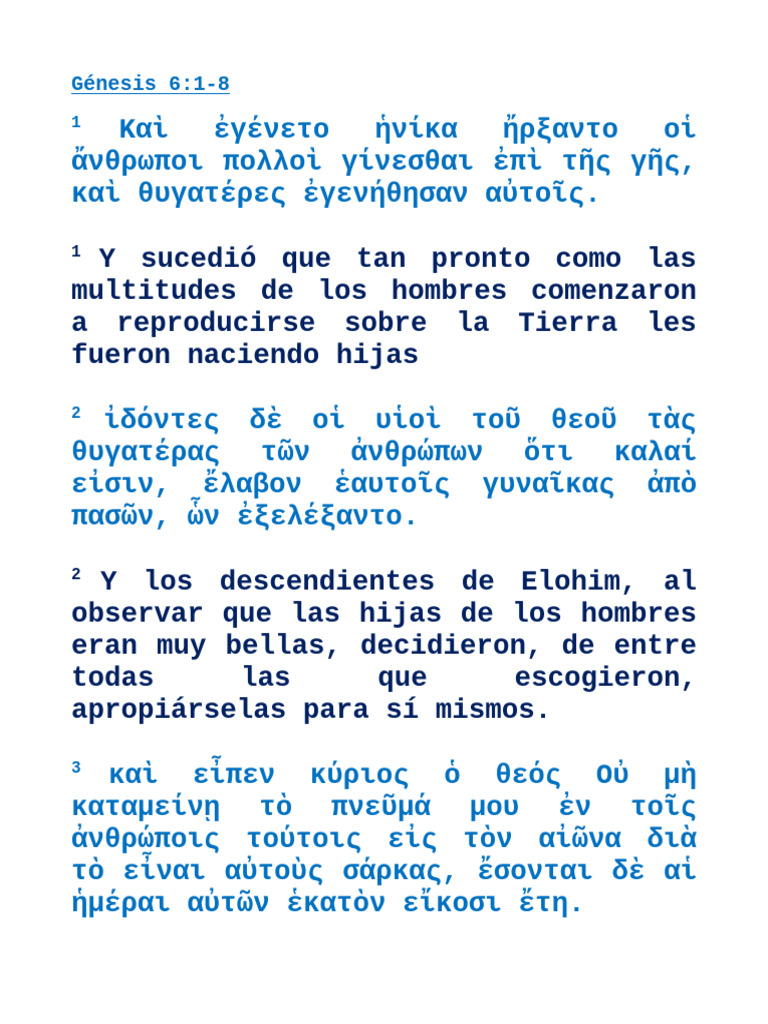 Génesis 6 | PDF | Mitología comparada | Concepciones de dios