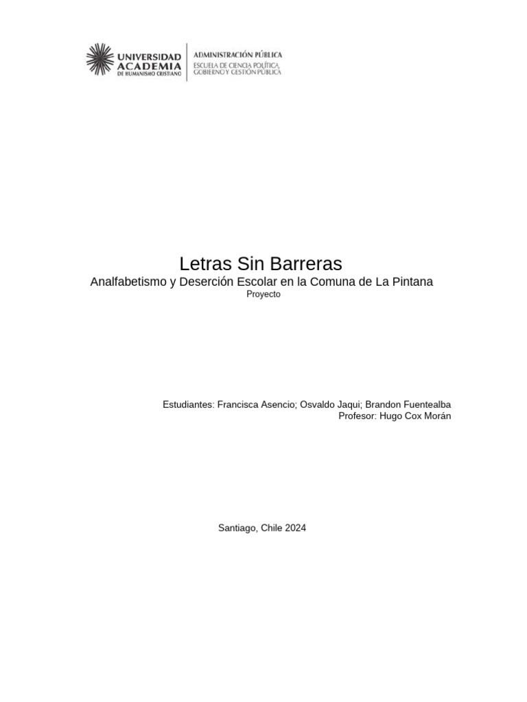 Proyecto Letras Sin Barreras - Asencio, Jaqui y Fuentealba - Gobierno y ...